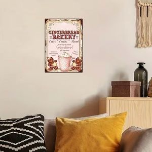 Holiday | Nwt Vintage Metal Sign Gingerbread Bakery Sign Retro ...